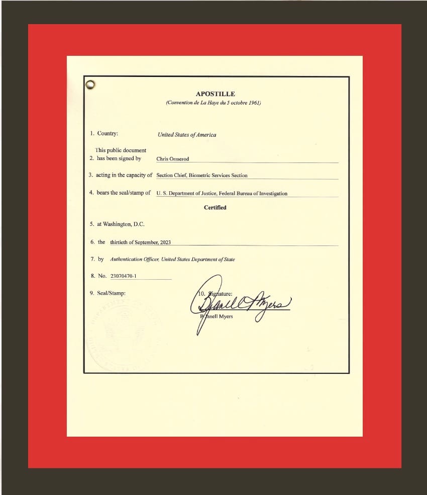 FBI Background Check Service and Apostille - Apostille de la Haya